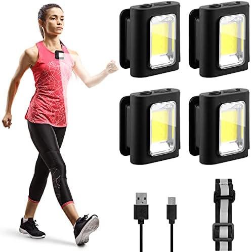 Amazon.com: Hanaive 4 Pieces Running Lights for Runners Rechargeable ...