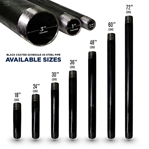 Snapklik.com : Supply Giant 3/4 Inch X 36 Inch Black Steel Pipe ...