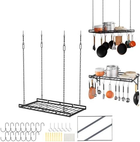Amazon.com: CHOEZON Hanging Pot Rack, Ceiling Mounted Pot Hanger for ...