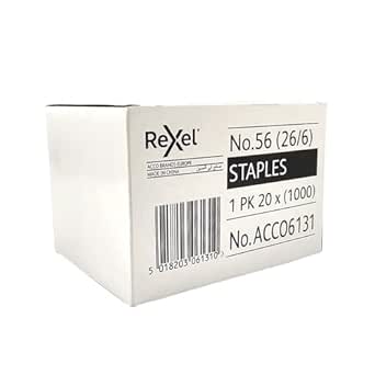 REXEL No.26/6 56 -1000 Staples Set of 20 Boxes : Amazon.co.uk ...