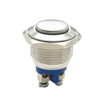AIMALL 16mm Convex Head Metal Push Button Momentary ON/Off Horn Switch Start High Flush for DIY ...
