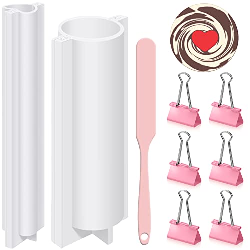 Tessco 9 Pcs Heart Shaped Long Tube Silicone Mold Big Round Silicone ...