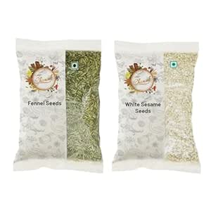 Chounk Combo Of Fennel Seeds + Sesame Seeds – (200g Each, Pack Of 2 ...