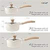 Amazon.com: VINCHEF Sauce Pan Set with Lid 10PCS, 3 White Non Stick ...