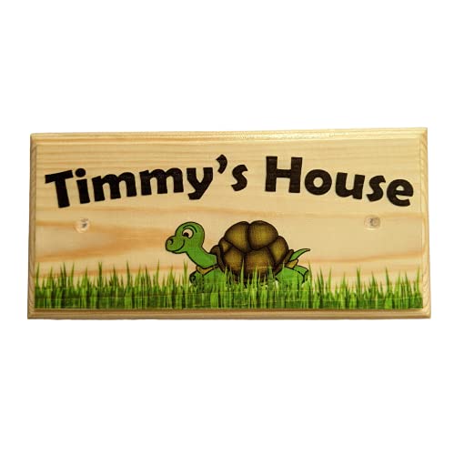 Personalised Turtle House Sign, Custom Tortoise Enclosure Name Plaque ...