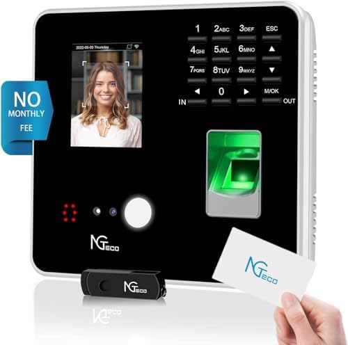 NGTeco Clock in Machine, Multi-Biometric Time Attendance Terminal with ...