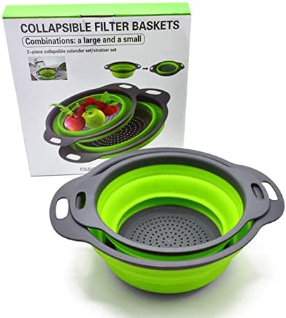 WALFOS Extra Large Collapsible Colander, 34CM Big Size Silicone Folding ...
