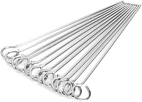 VJR 13 Inch Stainless Steel Skewer Square Rod with Wood Handle (Set of ...