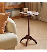 Amazon.com: Cttasty Small Round Side Table, Solid Wood End Table with ...