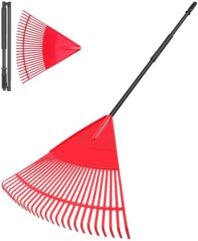 Amazon.com : Colwelt Plastic Leaf Rake, Garden Poly Shrub Rake with 56 ...
