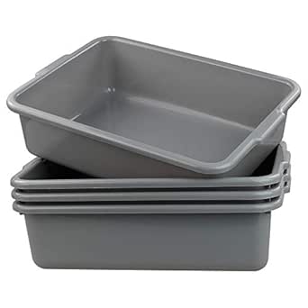 Cand Grey Commercial Bus Tubs, 13 L Plastic Bus Box / Wash Basin, 4 ...