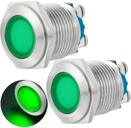 Amazon.com: (2 Pcs) Signal Light 16mm 5/8" Indicator Light LED 12V/24V ...
