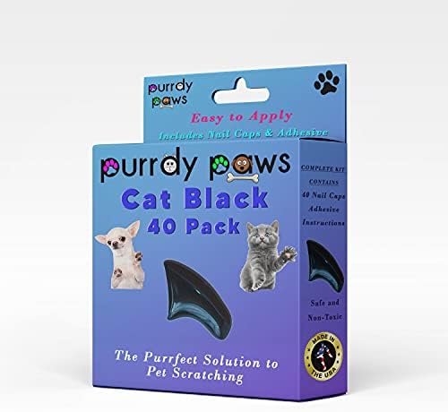 Amazon.com : Purrdy Paws 40 Pack Soft Nail Caps for Cat Claws Clear ...