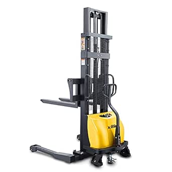 Amazon.com: Xilin Semi-Electric Straddle Stacker Adjustable Forks ...