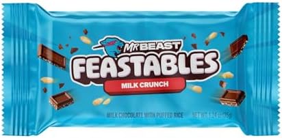 Amazon.com: Feastables Milk Chocolate Crunch Chocolate Bar, 1.24 oz ...