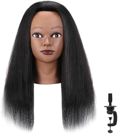Amazon.com: Traininghead 100% Real Hair Mannequin Head Training Head ...
