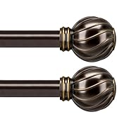 Amazon.com: 2 Pack Brown Curtain Rods Set for Windows 48 to 84 Inches ...