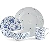 Amazon.com: Portmeirion Home Collection 16 Piece Dinnerware Set - Blue ...