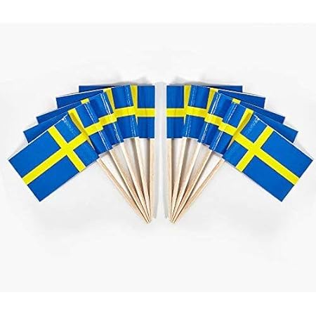Amazon.com | Sweden Flag Toothpicks - 50 Pk.: Cocktail Picks: Cocktail ...
