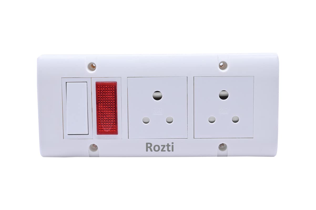 Zraxx 6 Modular Box, 3 Pin Modular Socket 6A-2, 6A Switch-1 , Indicator ...