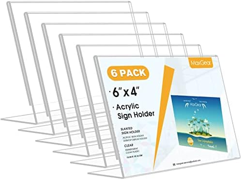 Amazon.com: HESIN 10 Pack L shape Acrylic Sign Holder 3.5x 5 portrait ...