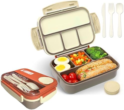 JIUFOXINO Bento Box Lunch Boxes,1300ML Stackable for Adults,Leak-Proof Container with ...
