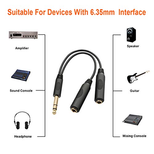 Snapklik.com : Tisino 1/4 Splitter Cable, 1/4 TRS Stereo Male To Dual 1 ...