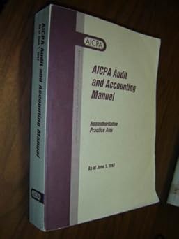 Aicpa Audit and Accounting Manual: Nonauthoritative Practice AIDS As of ...