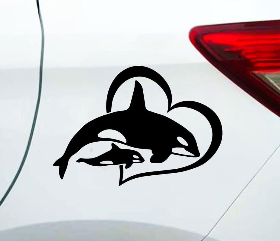 Amazon.com - Sticky Bomb Orca Heart Decal Whale Fish Ocean Life Vinyl ...