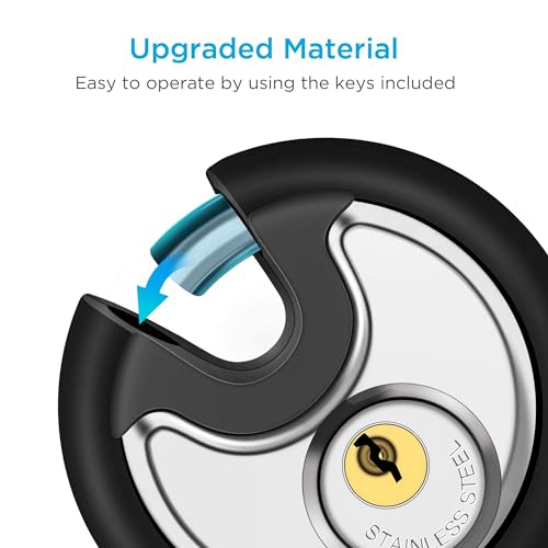 Snapklik.com : Puroma Keyed Padlock, Stainless Steel Discus Lock Heavy ...