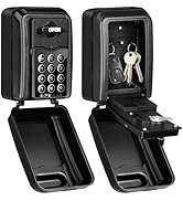 ENONEO Portable Key Safe with Shackle, Outdoor Light Up Key Lock Box ...