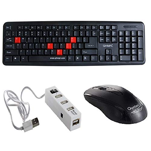 Amazon.in: Buy Quantum Hi-Tech Wired USB Mouse, Keyboard and USB 4 Port ...