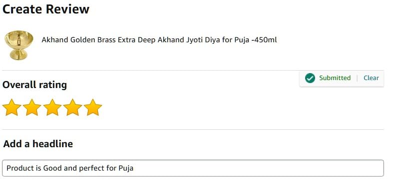 Buy Akhand Golden Brass Extra Deep Akhand Jyoti Diya for Puja -450ml ...