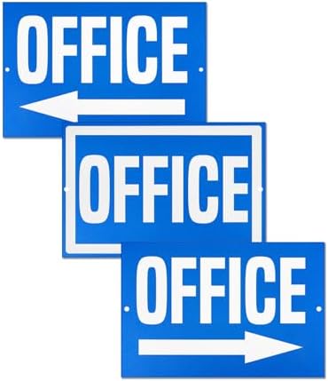 Amazon.com : Office Sign with Left Arrow - 8x12 Aluminum Office Door ...
