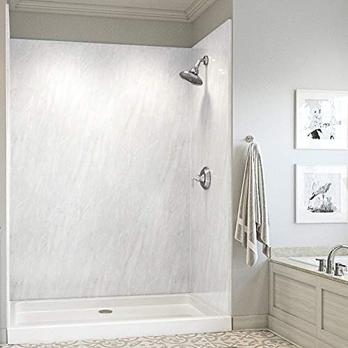 Mermaid Bath and Shower Surround Kit - 4 Panels in Trullo Marble (60" W ...