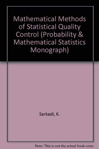 Mathematical Methods of Statistical Quality Control: Buy Online at Best ...