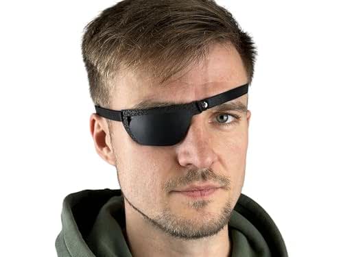 Amazon.com: Black Leather Eye Patch, Eye Patch, Man Eye Patch, Woman Eye Patch, Slim Eye Patch ...