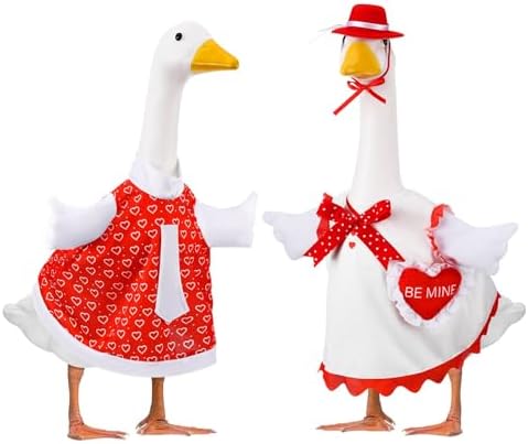 Amazon.com: Suzile 2 Sets Valentine‘s Day Goose Outfit for Porch Goose ...