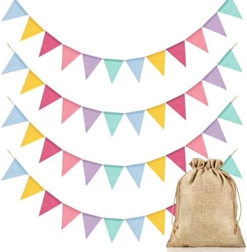 Topeedy 200M Multicolor Bunting Banner，300pcs Large Size Colorful ...