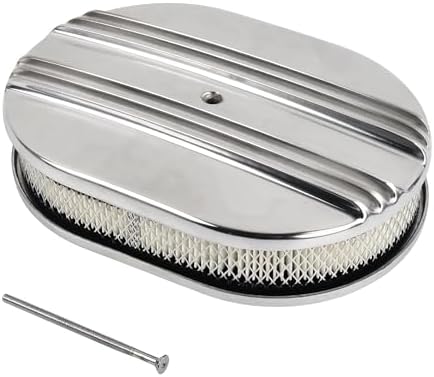 Amazon.com: 1 Set SHLPDFM 15" Air Cleaner Silver Full Finned Polished ...