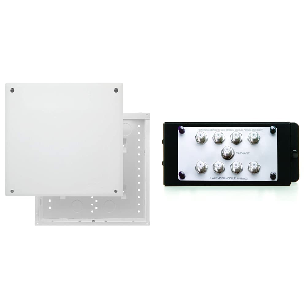 Legrand 14 Inch Media Enclosure and 1X8 Passive Video Splitter Bundle ...