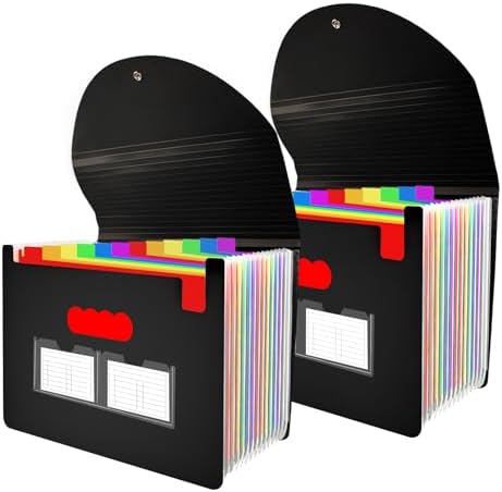 Amazon.com : Yoanxong 2 Pack Accordion File Organizer, Accordian File ...