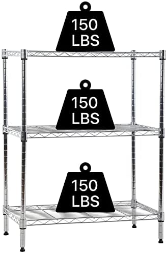 Amazon.com: Guangshuohui 3-Tier Adjustable Wire Shelf, 3-Tier Metal ...