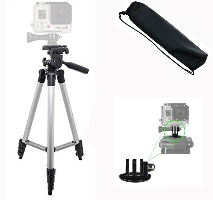 Amazon.com : Ultimaxx 50" Lightweight Portable Camera Tripod with GoPro ...