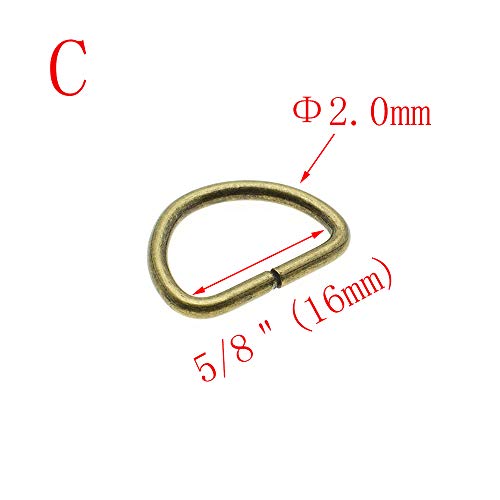 Snapklik.com : Metal D Ring 5/8 Inch Non Welded Nickel Plated Pack Of 50