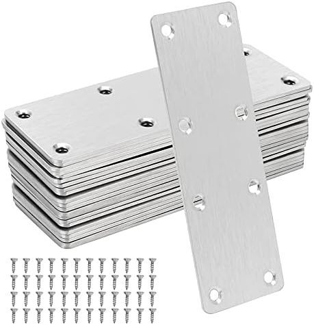 115Pcs 3 Sizes Stainless Steel Flat Straight Brace Brackets Metal Shelf ...