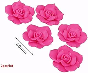 Amazon.com: (2-10Pcs) Random Mixed Handmade Soft Polymer Fimo Clay Rose ...