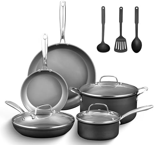 Amazon.com: KitchenAid Hard Anodized Ceramic 9-Piece Nonstick Cookware ...