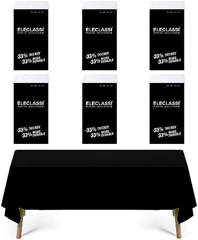 Amazon.com: Vrisssot 12-Pack Black Plastic Tablecloth-54 x 108 in ...