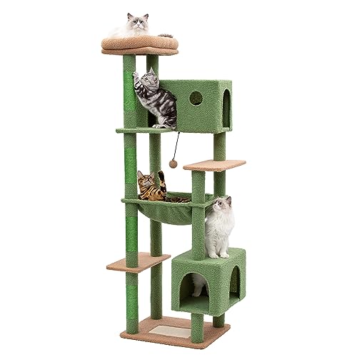 Meow Sir Large Cat Tree for Large Cats 70 Inches TallCat Tower with Large Hammock 21.7x17.7 ...